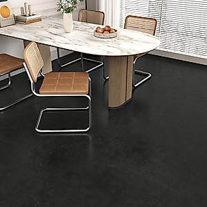 WESTICK Black Peel and Stick Floor Tile Stickers 20 Pack Peel and Stick Bathroom Floor Tiles Waterproof Marble Stick on Tile Floor Kitchen Vinyl Flooring for Bedroom RV Camper Living Room 12" x 12"