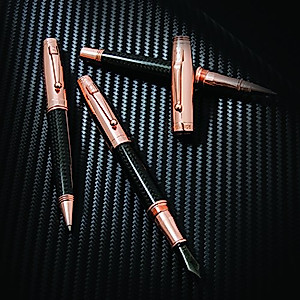 Monteverde Invincia Rose Gold with Black Carbon Fiber Ballpoint Pen (MV40060)