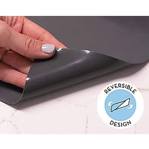 S&T INC. Coffee Mat, Silicone Mat for Coffee Maker and Espresso Machine, Coffee Maker Mat for Countertops, Silicone Grey, 12 in. x 18 in., 1 Pack