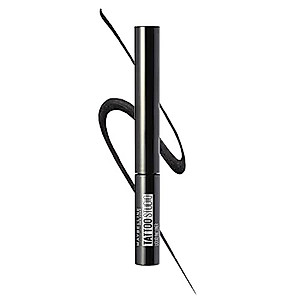 Maybelline New York Tattoo Studio Liquid Ink Eyeliner Makeup, up to 36HR Wear, Sweat Resistant, Smudge Resistant, Ink Black, 0.08 Fl.Oz