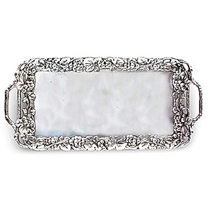 Arthur Court Designs Metal Aluminum Grape Decorative Serve Ware Serving Tray / Platter 21 inch x 10 inch