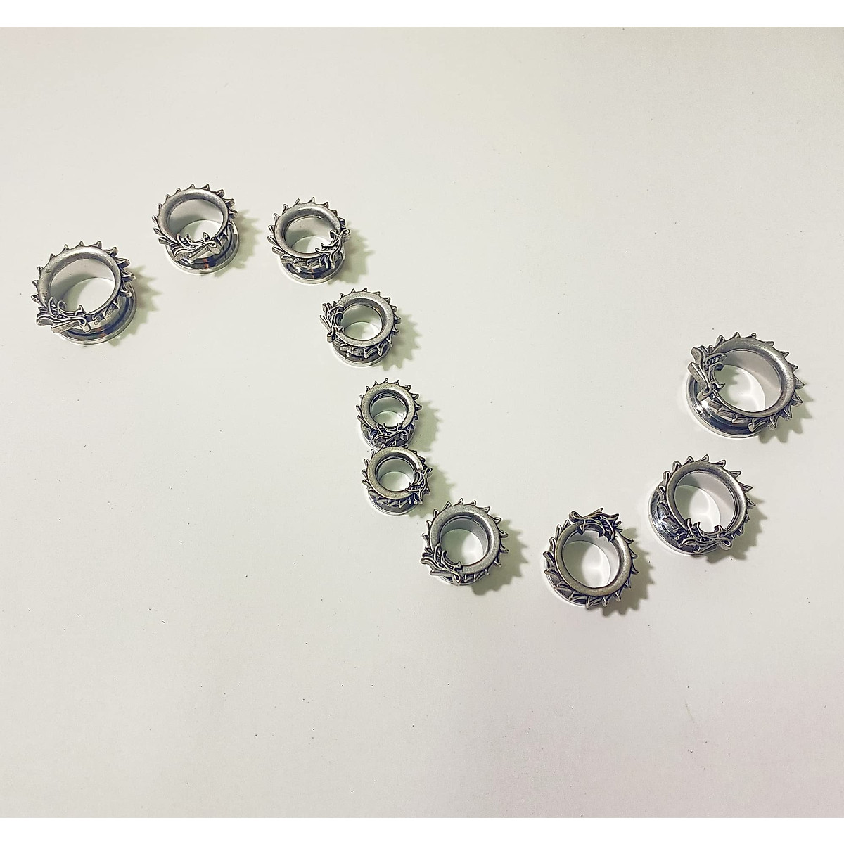 Punk Dragon Stainless Steel Screw On Ear Tunnels and Plugs Personalized Double Flared Ear Gauges Expander Stretching Tunnels Earlobe Plugs Body Piercing Jewelry for Men Women Boys Teen Girls (00g(10mm))