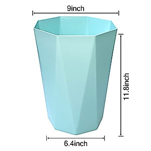 Doteon 6pcs Trash Can Wastebasket Plastic 2.6 Gallon Garbage Can Container Rubbish Trash Bin Paper Basket Office Organizer for Bedroom Office Bathroom,10Litre-6 Colors