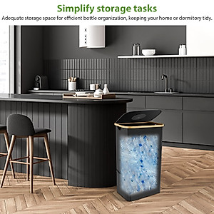 Recycling Bin Large Capacity Recycle Bin with Lid, Recycling Bin for Kitchen Indoor Home, Removable Reusable Recycling Container,Foldable Portable Recycle Bin Glass Waste Plastice