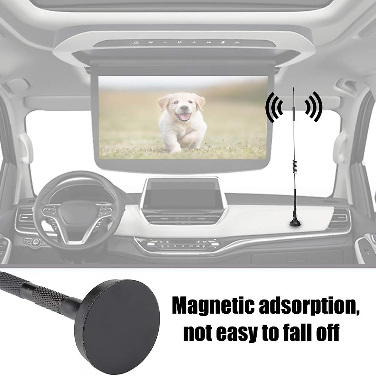 LTE Outdoor Antenna SMA Male 4G/3G 18dBi High Gain Magnetic GSM Outdoor Sucker Antenna 700-2700MHz 36cm High