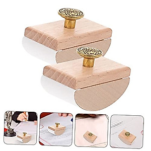 STOBOK 2pcs Ink Absorber Antique Desk Wooden Desk Office Stamps Desk Blotter Antique Ink Blotter Wood Ink Blotter Ink Absorption Tools Ink Seal Stamp Portable Ink Blotter Swing Notepad