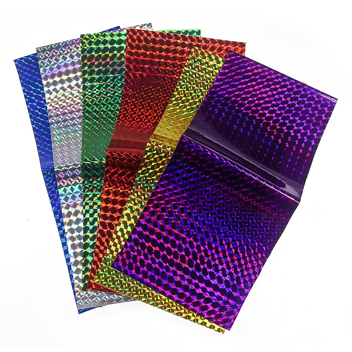 Greatfishing 12PC Mixed Colors Holographic Fish Scale Lure Sticker Film Fly Tying Rainbow Flash Film Jig Squid Jig Lure DIY Material