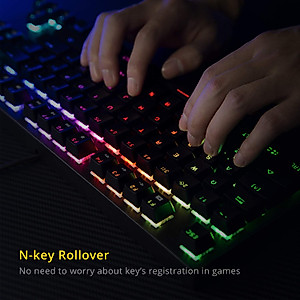 DREVO Tyrfing V2 Customizable RGB Compact 87 Keys Mechanical Gaming Keyboard USB Wired Tenkeyless Programming Macro Media Control Software Support Outemu Red Switch Black