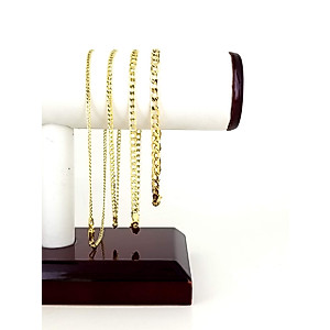 Real 10k Yellow Gold Hollow C-Link Men and Women Bracelet/Anklet 4.5 mm (9)