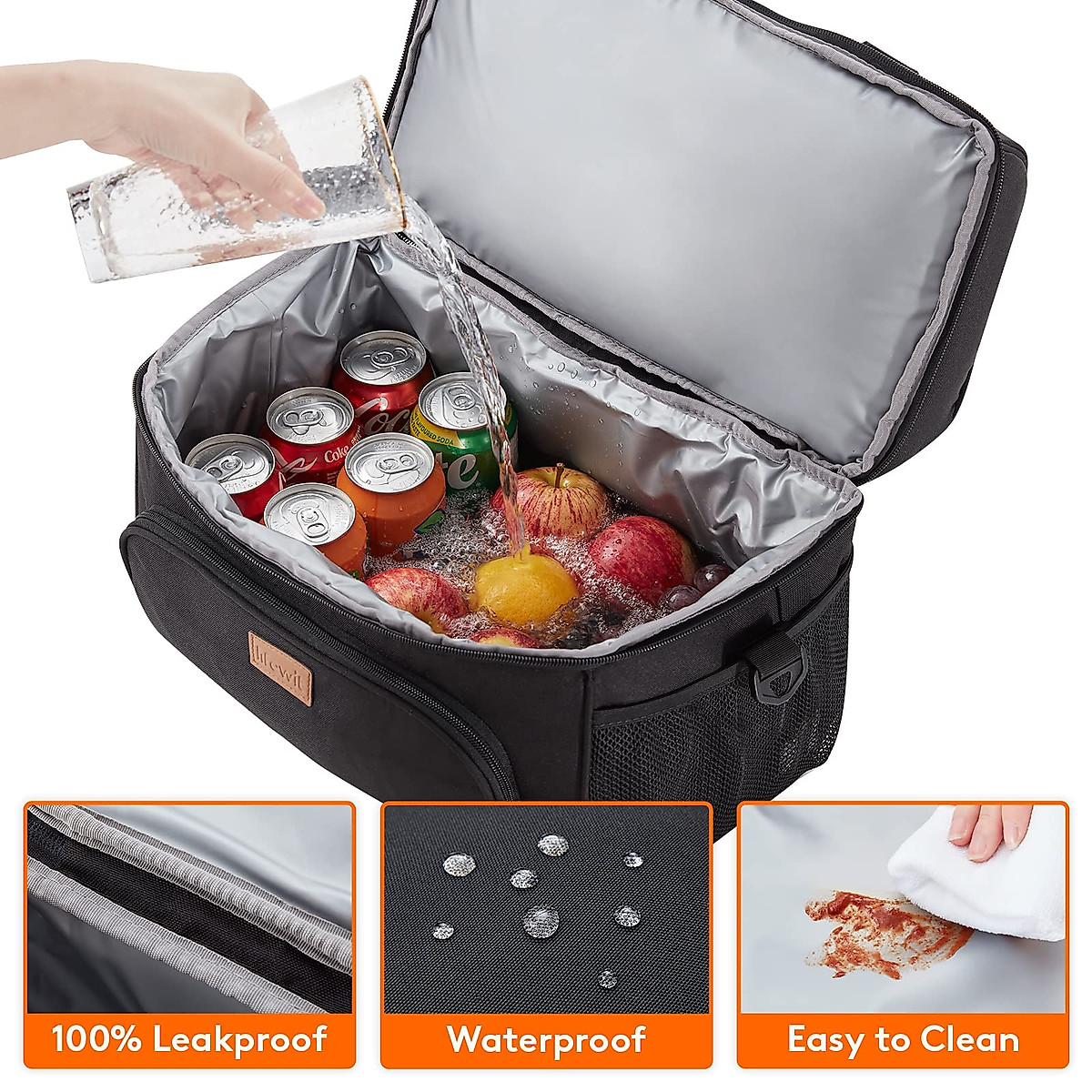 Lifewit Soft Cooler Bag 27-Can Lightweight Portable Cooler Tote Double Layer Black