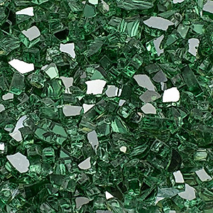 Green Reflective Fire Glass for Fire Pits & Fireplaces