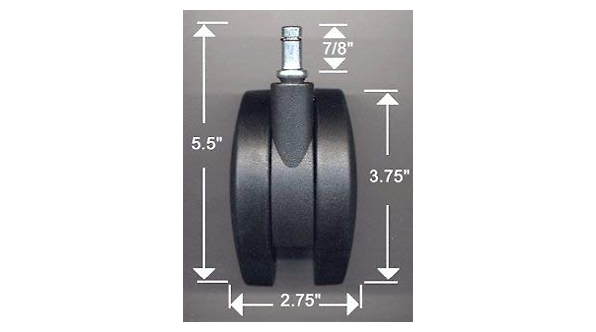 Miracle 4" Chair Wheels - Roll Easily on Carpet & Replace Mat