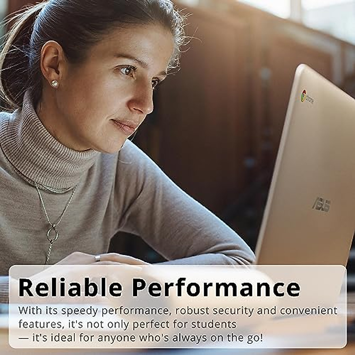 ASUS C423NA Chromebook 14" HD Laptop, Intel Celeron N3350 Processor, 8GB RAM, 64GB eMMC Flash Memory, Intel HD Graphics, HD Webcam, Stereo Speakers, Chrome OS, Silver (Renewed)