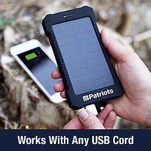4Patriots 4-Pack Patriot Power Cell Bundle: Portable Solar Power, Rechargeable Battery 2 USB Ports, 8,000 mAh Lithium Polymer Battery, LED Flashlight, Great for Hiking or Emergencies