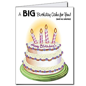 VictoryStore Jumbo Greeting Cards: Giant Birthday Card (birthday cake), 2 feet x 3 fee card with envelope, 12429