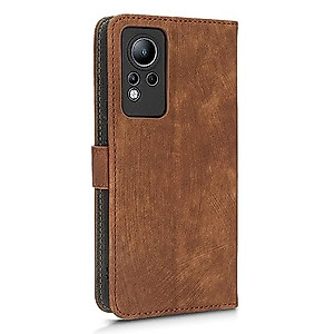 Case Compatible with Infinix X663C X663D,Leather Case with Card Slot.Wallet Design,RFID Protection.Standable Flip Case Brown