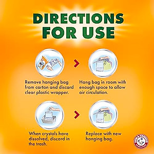 Arm & Hammer Essentials Hanging Moisture Absorber and Odor Eliminator, 17.5 oz., 3 Pack, Linen Fresh, Moisture Absorbers for Closets, Laundry Rooms and Bedrooms, Long-Lasting Freshness