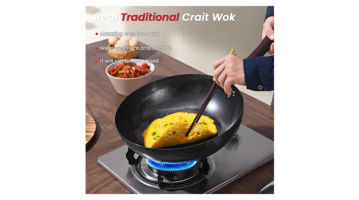 UMETRE 13.5" Carbon Steel Wok Pan – Durable & Versatile