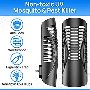 Meilen Fruit Fly Traps for Indoor - Quiet Bug Zapper and Mosquito Killer - Effective Against Mosquitoes, Gnats, and Other Insects - Silent Operation for Peaceful Sleep - 1 Trap + 5 Glue Cards Included