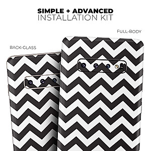 DesignSkinz Black and White Zigzag Chevron Pattern Protective Vinyl Decal Wrap Skin Cover Compatible with The Samsung Galaxy S20 (Screen Trim & Back Glass Skin)