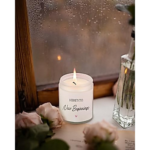 New Beginnings Gifts for Women, Going Away, Goodbye, Farewell Gifts for Coworkers, Congratulations New Job Gifts, Divorce Gifts for Women, Handmade Lavender Natural Soy Wax Candle Gifts (7oz)