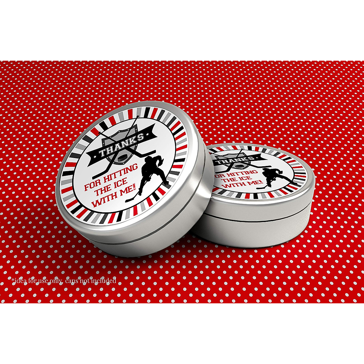 Hockey Themed Birthday Party Thank You Sticker Labels for Boys, 40 2" Party Circle Stickers by AmandaCreation, Great for Party Favors, Envelope Seals & Goodie Bags