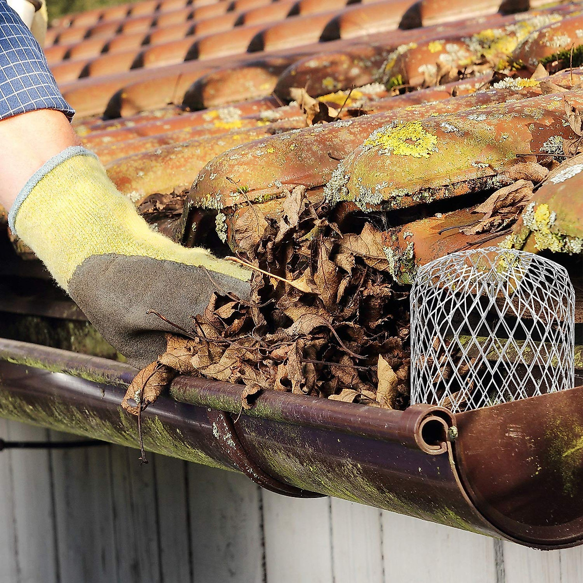 Dele 6pcs Gutter Guards 3 Inch Expand Aluminum Filter Strainers. Downspout Protectors Stops Blockage Leaves Debris.