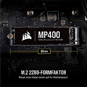 Corsair MP400 8TB M.2 NVMe PCIe x4 Gen3 SSD (Sequential Read Speeds of up to 3,480 MB/s, Write Speeds of up to 3,000 MB/s, High-Density 3D QLC NAND) Black