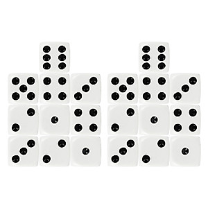 Set of 20 Round-Corner 6-Sided Cube Game Dice - Perfect for Yahtzee, Scribbage, Craps, Liar's dice, Farkle, and Much More - A Game-Night Must-Have - Black Duck Brand!