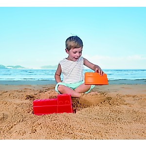 Hape Beach Toy Great Castle Walls Sand Shaper Molds Toys, Multicolor, Red