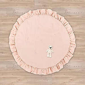 Lush Decor Baby Round Ruffle Play Mat Single 36" Diameter, Blush