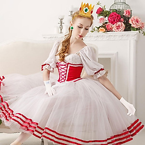 ICECUTE 4PCS Princess Crown Accessories Kit,Include Crown/Brooch/Earring/Gloves, Princess Dress Up Accessories for Kids Girls