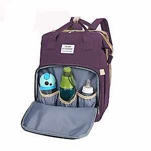 Jesonten Diaper Bag Backpack Portable Foldable Crib Mommy Bag, Multi-purpose High-capacity Mother and Baby Bag (black)