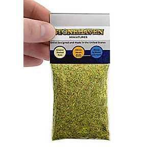 Stonehaven Miniatures Static Grass, Medium Green - 2mm Fibers - Master Quality Base & Scenery Flock - Realistic Texture & Detail - for 28mm Scale Table Top War Game Miniatures - Made in USA