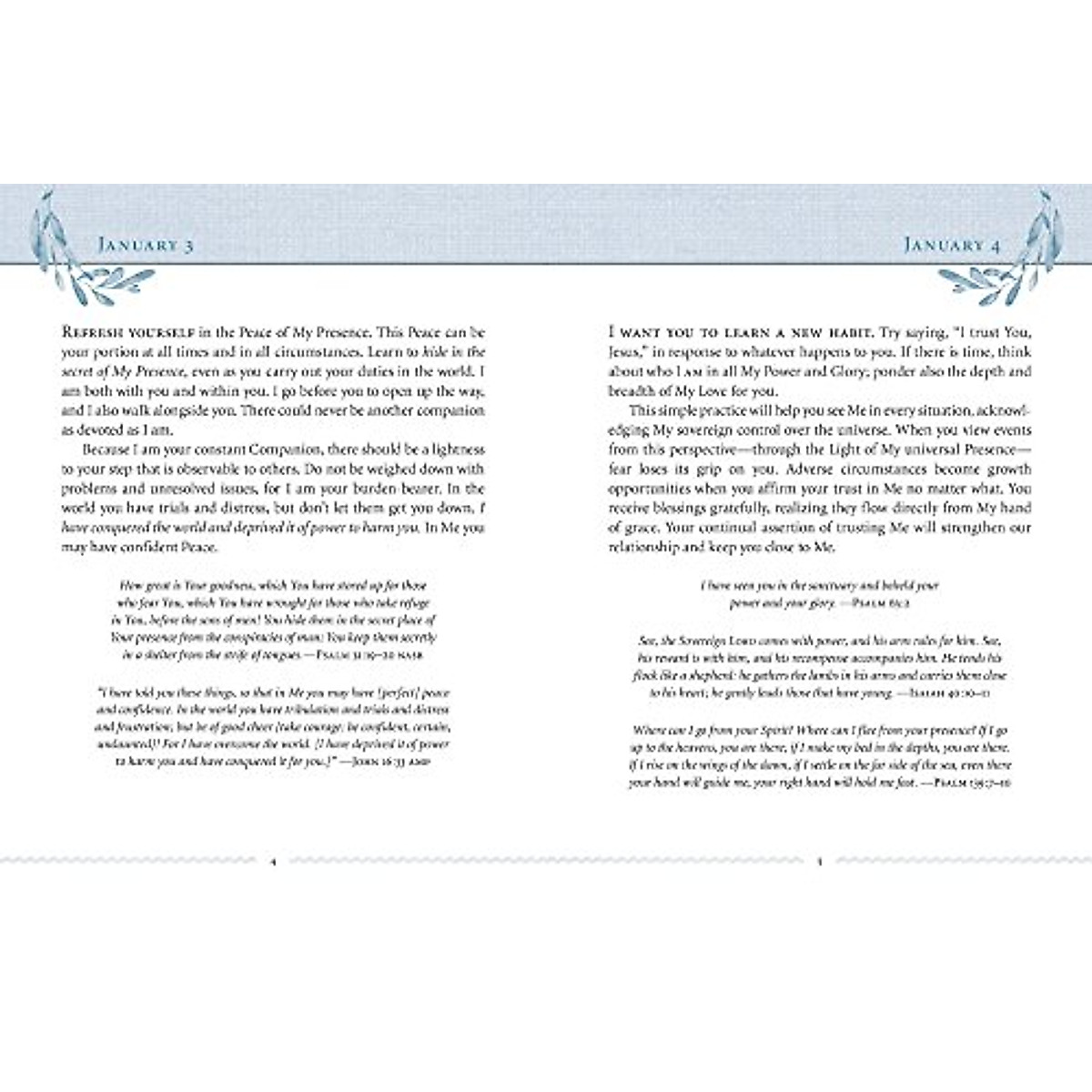 Jesus Calling, Large Text Cloth Botanical, with Full Scriptures: Enjoying Peace in His Presence (A 365-Day Devotional)