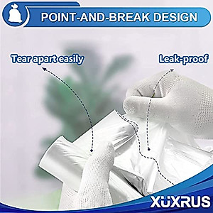 XUXRUS Small Trash Bags 3 Gallon, White Garbage Bags for Bathroom,Kitchen,Office,Bedroom,200 Counts Fit 8~10 Liter Wastebasket Trash Can