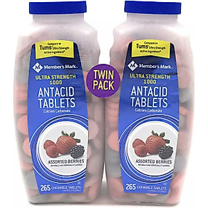 Members Mark Ultra-Strength Antacid, Assorted Berry, 265 Count (2 Pack)