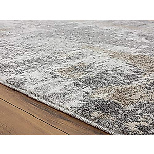 LUXE WEAVERS Euston Collection 7679 Grey 5x7 Abstract Area Rug