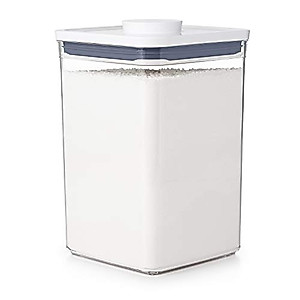 OXO Good Grips POP Container – Airtight 4.4 Qt for Flour and More Food Storage, Square, Clear