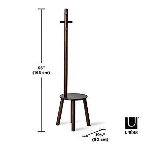 UMBRA PILLAR STOOL/COATRACK BLK/WAL