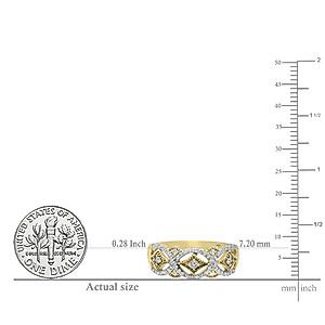 Dazzlingrock Collection 0.33 Carat (ctw) 10K Round Diamond Ladies Vintage Style Wedding Band 1/3 CT, Yellow Gold, Size 7