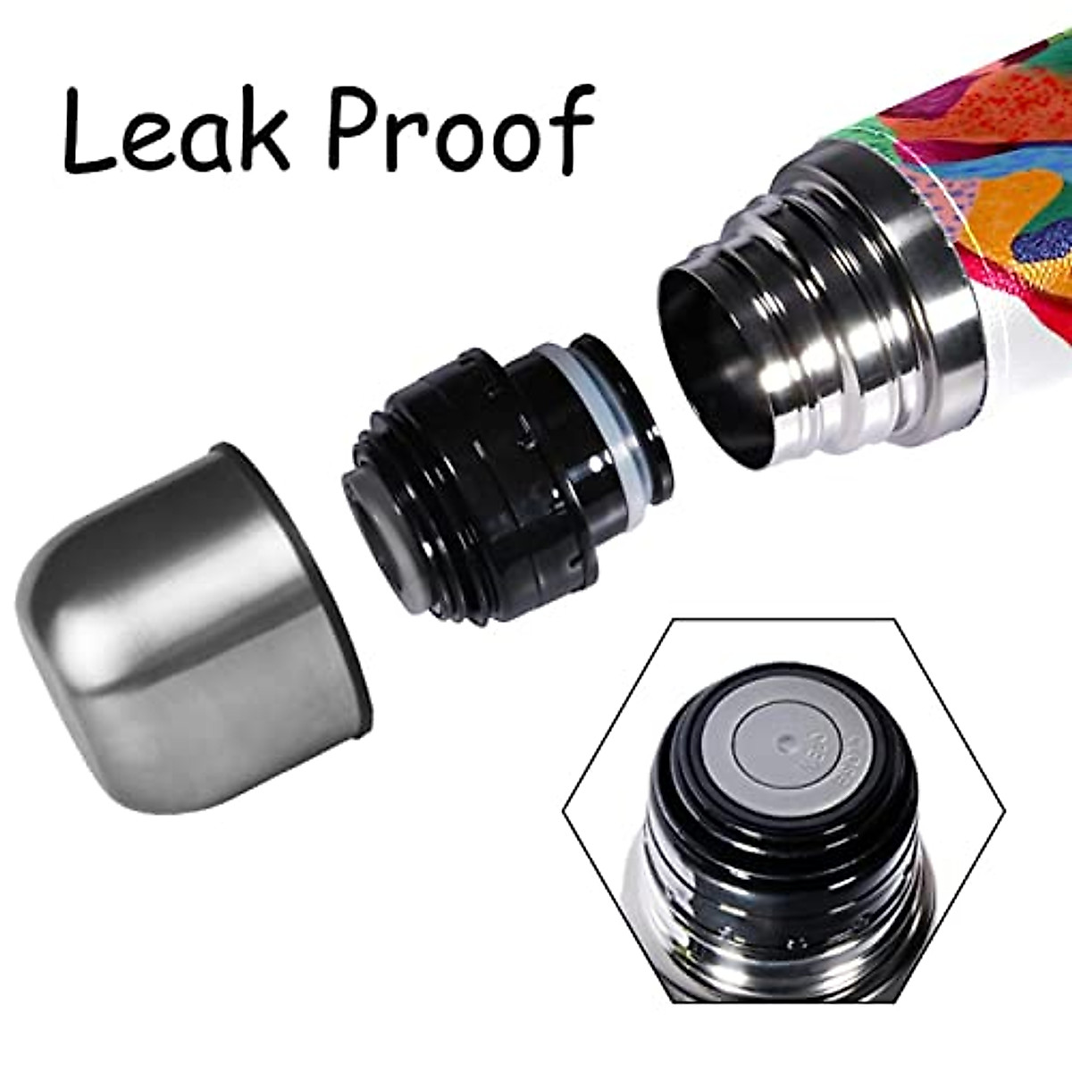 Colorful Aesthetic Rhodesian Dog Vacuum Insulated Stainless Steel Water Bottle, Double Walled Travel Thermos Coffee Mug 17 OZ for School Office