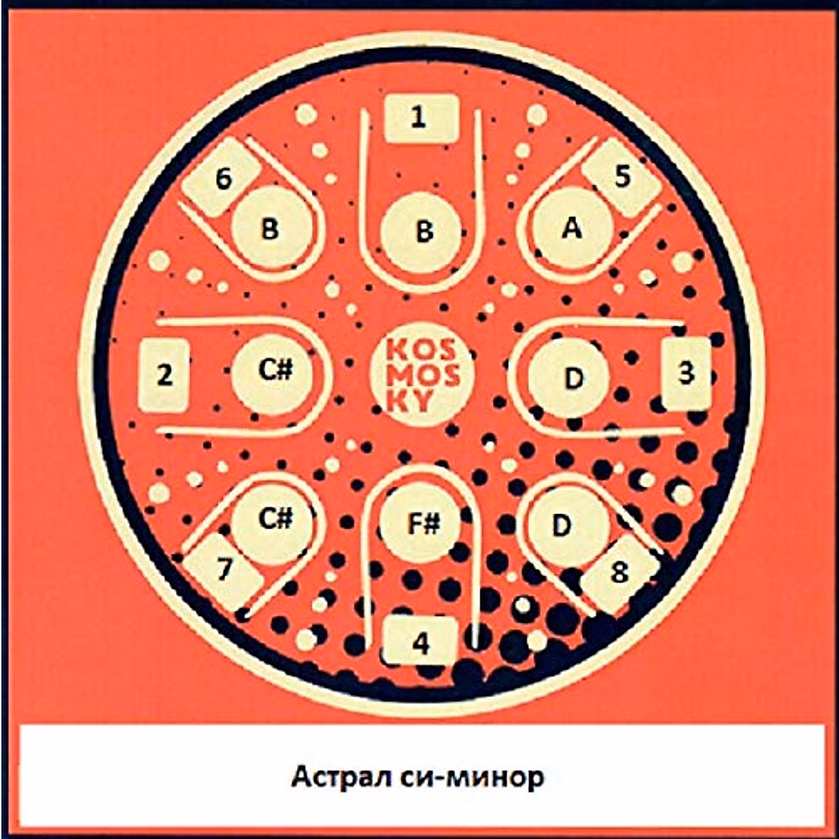 Tank Drum Kosmosky 9" (22 cm) KSY-56 "Triskele" B minor/Hand Pan/Steel Drum/Tongue drum/Singing bowl