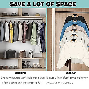 Xukrat 18 Pcs Space Saving Hanger Hooks, New Clothes Hanger Connector Hooks, AS SEEN ON TV, Closet Space Connection Hooks Cascading for Organizer Closet, Create Up to 5X Closet Space