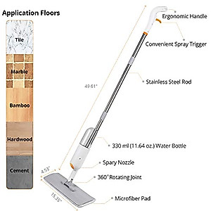Hand Spray Mop Floor House Cleaning Tools Mop for Wash Floor Lazy Flat Floor Cleaner Mop with Replacement Microfiber Pads