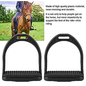 Maxmartt 1 Pair Black High Strength Horse Stirrup Durable Quality Plastic Riding Stirrups (S)