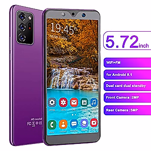 FOLOSAFENAR Smartphone,5.72 inch HD Full Screen Cellphone,face Recognition and Fingerprint Unlock Smartphone,Dual Card Dual Standby,512MB+4GB()