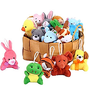 Axbotoy 48 Pieces Mini Plush Animals Toys Set, Small Stuffed Animal Keychain Set for Valentine Gift,Easter Egg Filter,Carnival Prizes, Classroom Rewards, Goody Bags Filler,Party Favors
