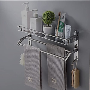 Well Set Shelves Wall Mounted, 17 Inch Rustic Metal Wall Shelves for Storage, Bedroom Living Room Bathroom Kitchen Office and More Weathered shelves for wall decor