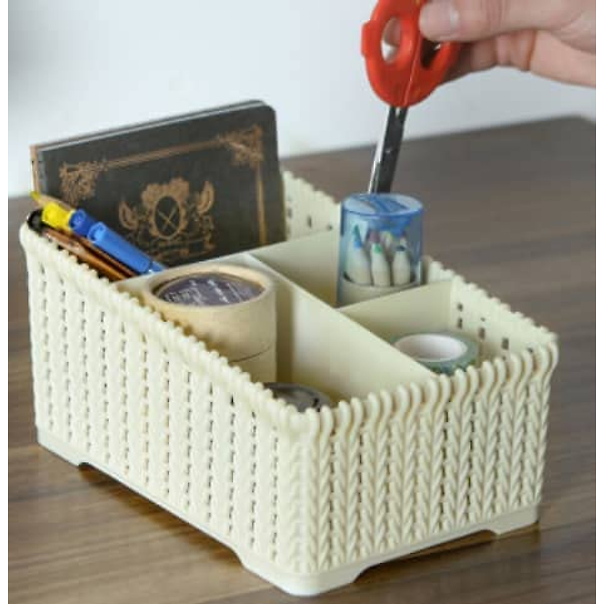 Multi-Purpose Storage Organizer | Office, Living Room, Bathroom Organizer | Holds Stationary, Vitamins, Supplements, Makeup | Large Capacity | Home Organization (Green)